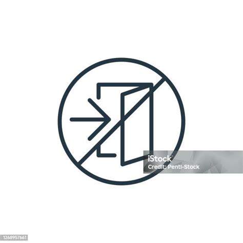 흰색 배경에서 격리된 벡터 아이콘을 종료합니다 개요 웹 사이트 디자인 및 모바일 응용 프로그램 개발을위한 얇은 라인 출구 아이콘