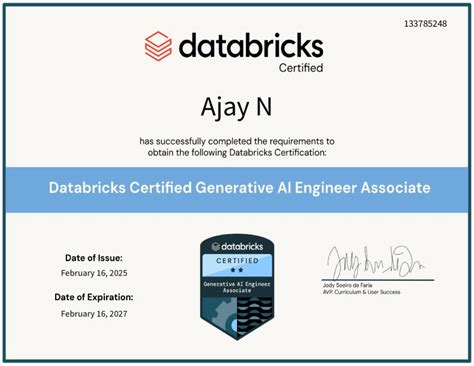 Generativeai Databricks Ai Machinelearning Certification Continuouslearning Ajay N 12