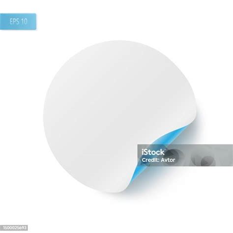 투명한 배경에 구부러진 바닥 모서리가 있는 종이 원형 스티커 3차원 형태에 대한 스톡 벡터 아트 및 기타 이미지 3차원 형태 가격 가격표 Istock