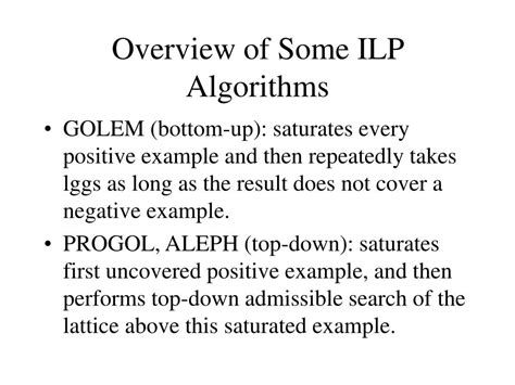 Ppt Inductive Logic Programming The Problem Specification Powerpoint