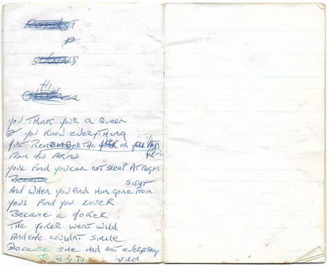 Lot Detail Sex Pistols Steve Jones Circa 1977 1978 Handwritten Notebook With Handwritten