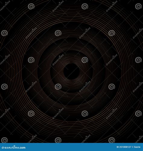 Deluxe Golden Minimal Round Lines Abstract Futuristic Tech Background Stock Image Image Of
