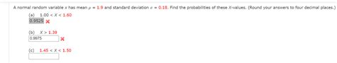 solved a normal random variable x has mean μ 1 9 and