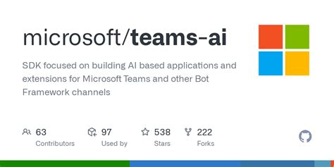 Github Microsoftteams Ai Sdk Focused On Building Ai Based Applications And Extensions For