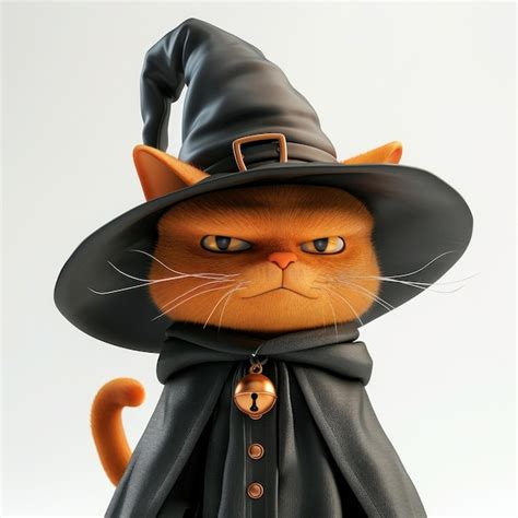 Grumpy Cat In Witch Costume Premium Ai Generated Image