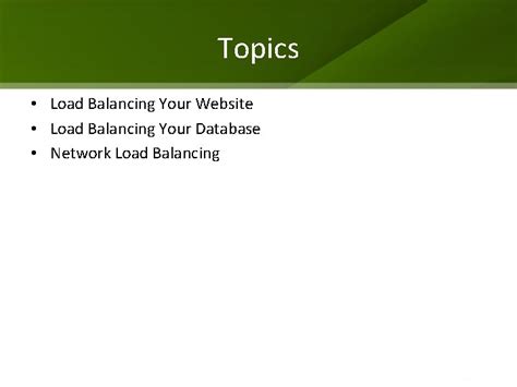 Administrasi Server Load Balancing Load Balancing Load Balancing