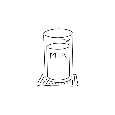 한 모금 마신 Milk 유리컵 스트라이프 코스터 Glasscup 유리컵 Tableware
