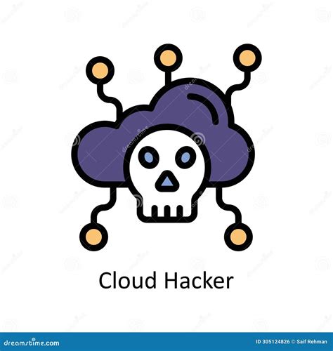 Cloud Hacker Vector Filled Outline Icon Style Illustration Eps 10 File Stock Vector