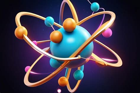 3d Illustration Of Atom In Color Background Premium Ai Generated Image