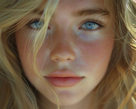Cute Blonde Girl Face Portrait By Ai Mollie Anderson On Deviantart