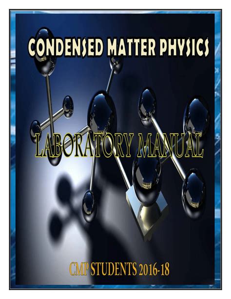 PDF Condensed Matter Physics Practicals