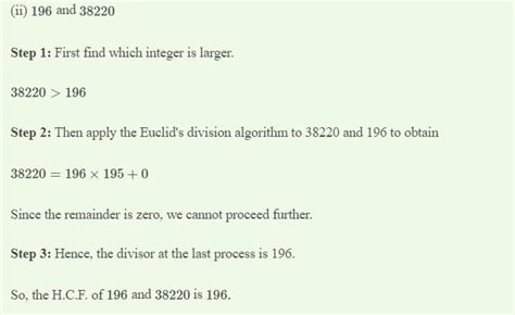 Exercise 11nuse Euclids Algorithm To The Hcf Ofni 900 And 270n
