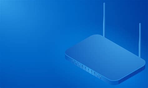 Tampilan Isometrik Router Latar Belakang Biru Ilustrasi Stok Unduh