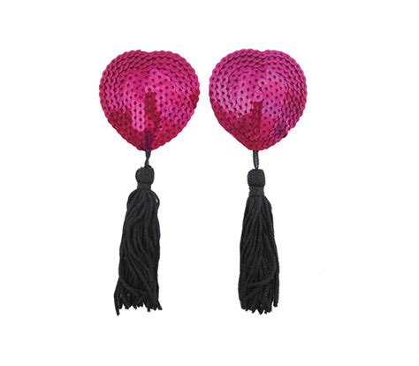 Heart Sequin Nipple Tassels Love In Leather