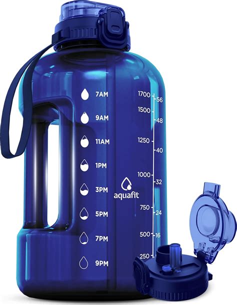 Aquafit Half Gallon Water Bottle With Time Marker Straw
