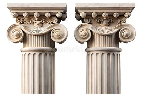 two ionic columns classic architecture design elements stock illustration illustration of