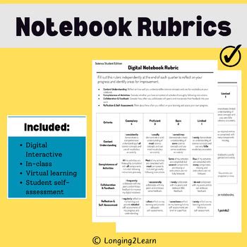 Engage Excel Science Notebook Rubrics For In Person And Virtual Learning