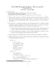 ProblemSet Summer Pdf Econ B Economic Analysis Macroeconomics Problem Set Due