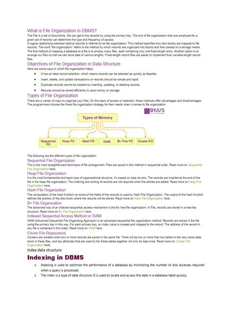 10 File Organization In Dbms Pdf Database Index Databases