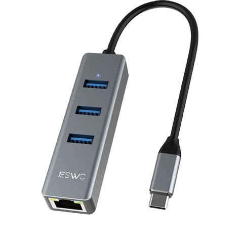 Hub Usb C Jeswo Port Ethernet 3 Porturi Usb 3 0 Gri Emag Ro