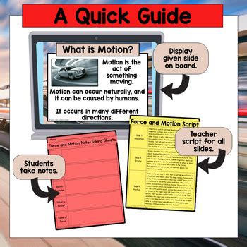 Force And Motion Science Lessons PowerPoint Presentation Slides And Worksheets