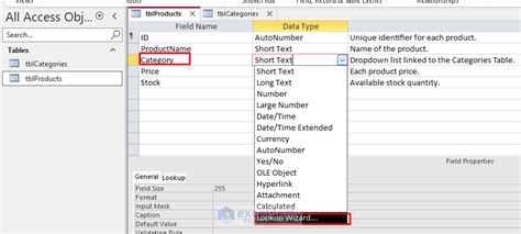 Using The Lookup Wizard To Create Dropdown Selections For Tables In