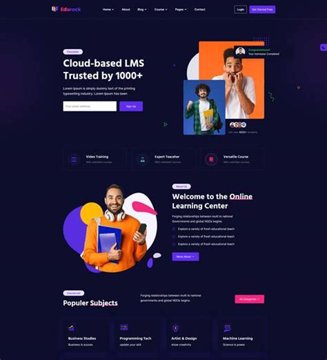 Edurock Tailwind Css Education Template Site Templates Landing Page