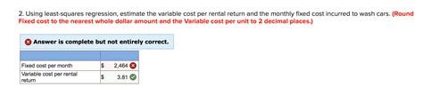 solved exercise 5a 2 least squares regression [lo5 11]