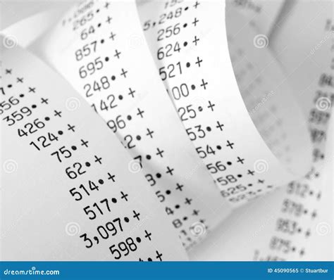 Adding Machine Tape Stock Image Image Of Investment