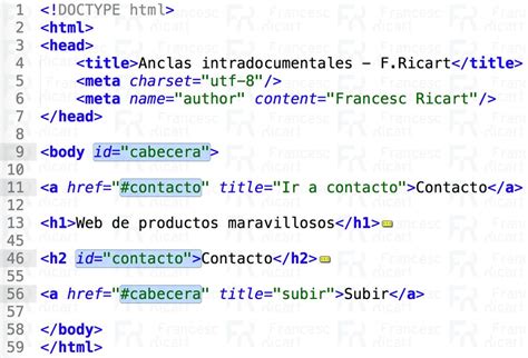 Anclas Html Francesc Ricart