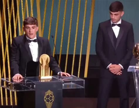 Spotted Laporta Sheds A Tear As He Watches Pedri Hand Kopa Trophy To