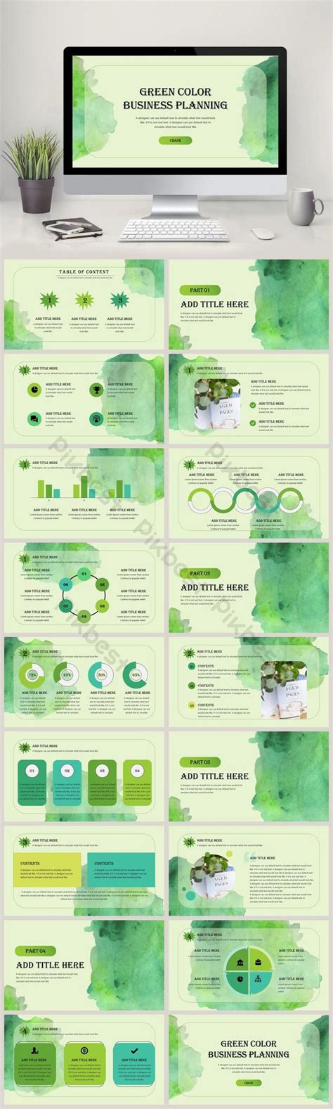 Green Ink Business Ppt Template Green Powerpoint Pptx Template Free