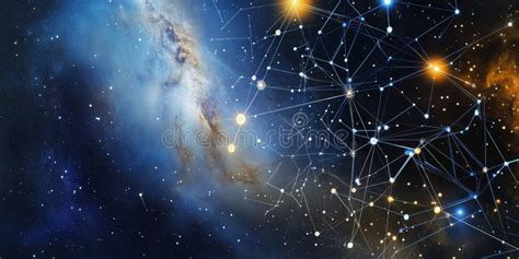 Cosmic Network Ai And The Interconnected Universe Of Stars Stock Illustration Illustration Of