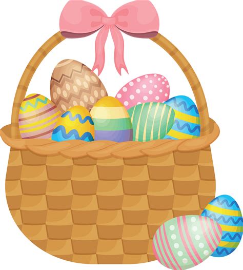 Easter Basket With Eggs Clipart
