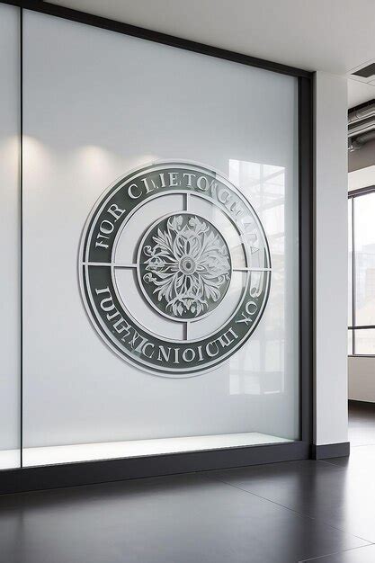 Etched Glass Vinyl Logo Decal Mockup With Blank White Empty Space For Placing Your Design