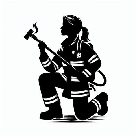 Firefighter Black White Pictures Freepik