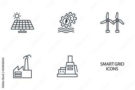 Smart Grid Network Icons Set Smart Grid Network Pack Symbol Vector Elements For Infographic