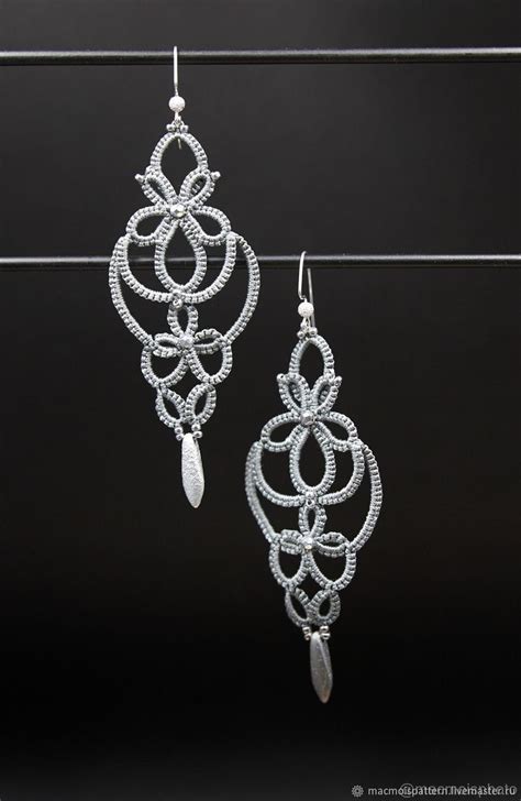 Ажурные кружевные серебристо серые серьги в интернет магазине на Ярмарке Мастеров Серьги