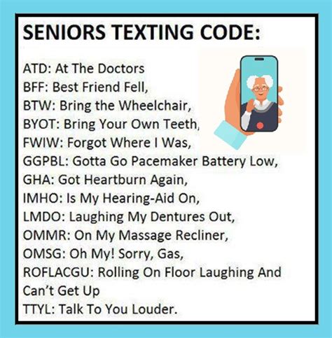 Seniors Texting Code Seniors Discount Club