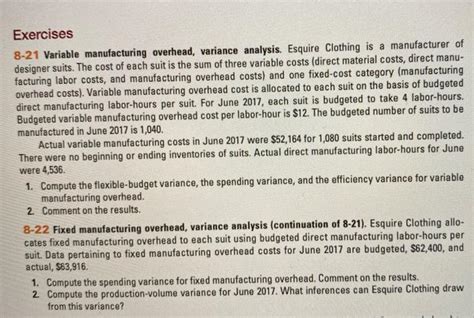 Solved 8 22 Fixed Manufacturing Overhead Variance Analysis