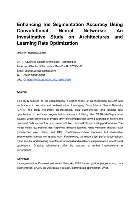 Pdf Enhancing Iris Segmentation Accuracy Using Convolutional Neural