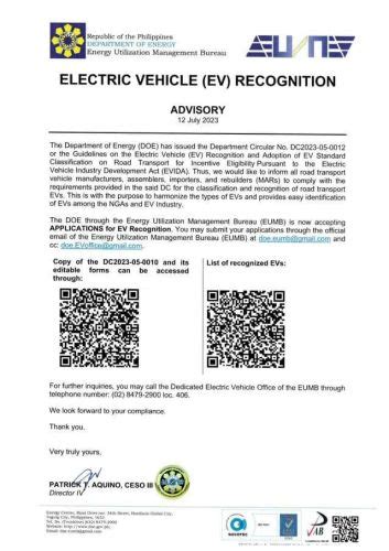 Icymi Applications For Ev Recognition