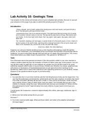 Lab Activity Geologic Time Docx Lab Activity Geologic Time Your Projects For This