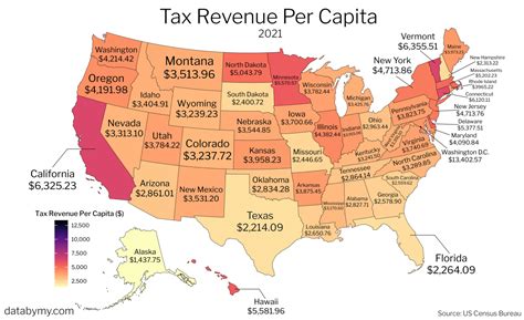 Us State Taxes Paid Per Person By State 2021 By Maps On The Web
