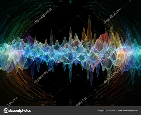 Wave Function Series Backdrop Colored Sine Vibrations Light Fractal