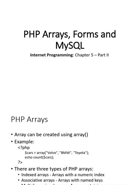 Web Chapter 5 Part Ii Php Pdf