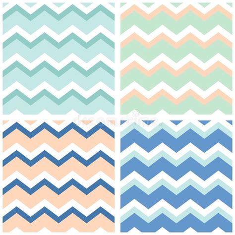 Tile Vector Pattern Set With Zig Zag Background Stock Vector