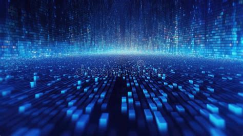 Abstract Blue Digital Background Big Data Visualization Science Background Stock Illustration