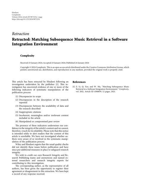 Pdf Retracted Matching Subsequence Music Retrieval In A Software