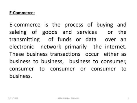 Types Of E Commerce Pptx Business Business And Finance